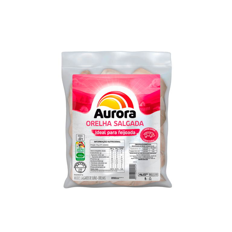 Orelha em embalagem porcionada Aurora | Aurora, a gente faz com gosto tudo que você gosta.